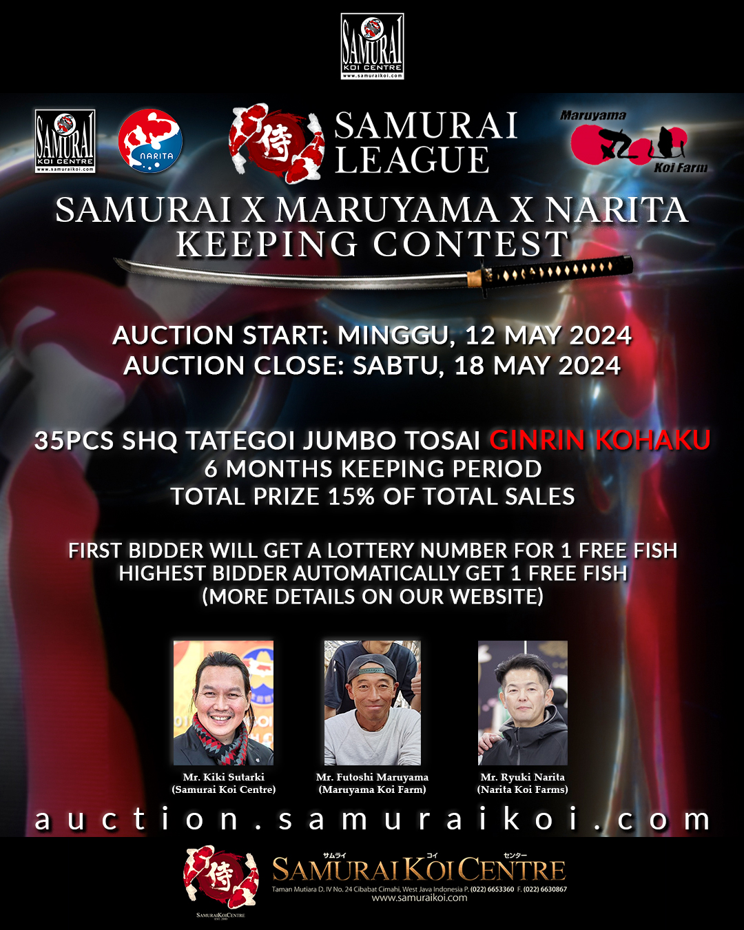 MARUYAMA GINRIN KOHAKU JT KEEPING CONTEST 2024 - Samurai Koi